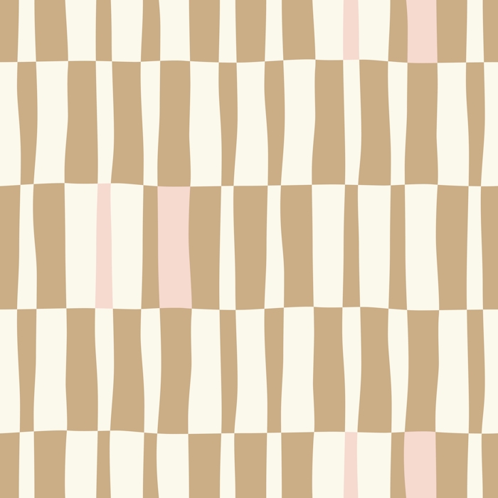 Checkered Stripes - Earthy + Pink | HappyWall