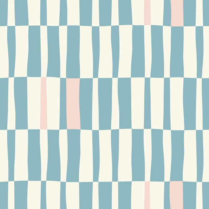 Checkered Stripes - Blue + Pink Wallpaper