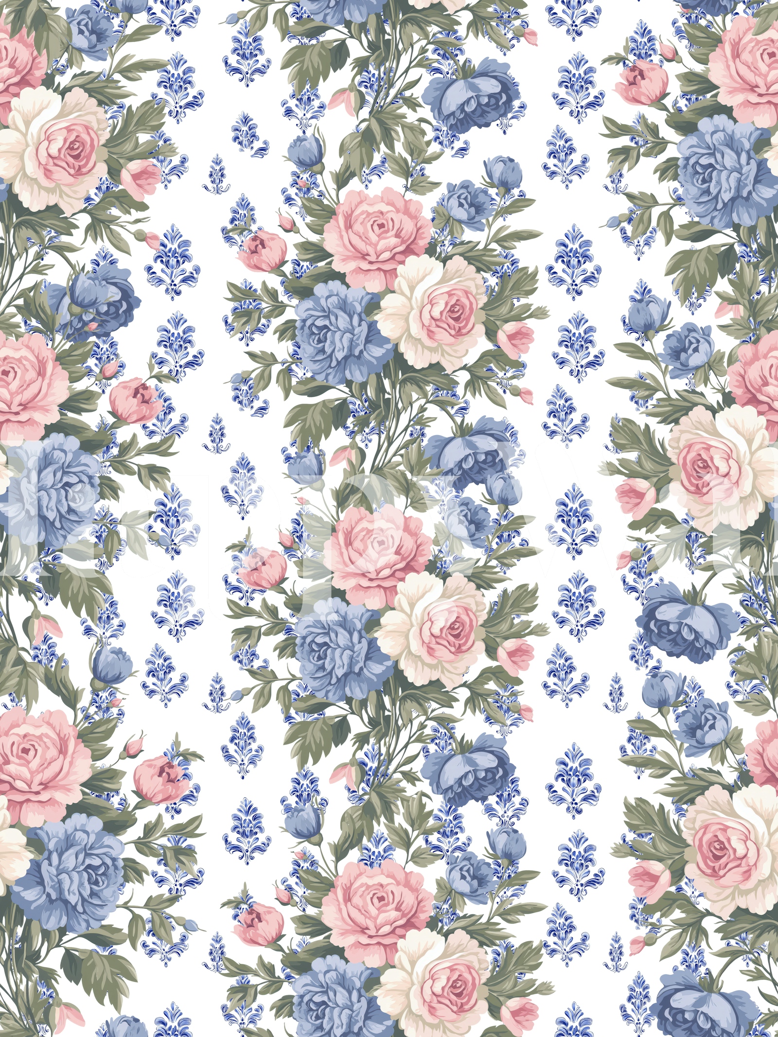 Romantic Pastel Flower Columns - happywall.com