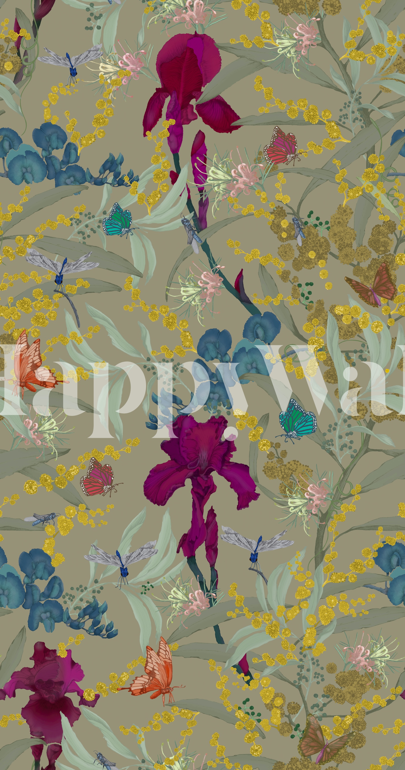 Magic Garden with Royal Iris Wallpaper | happywall.com