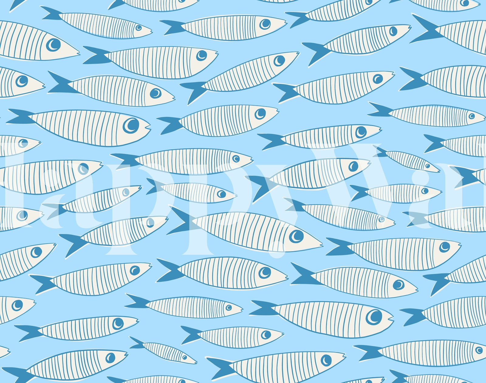 Sardines Swimming Vintage Fish Wallpaper
