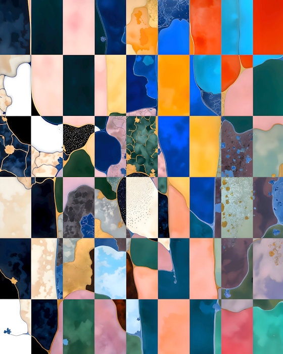 Colorful Geometric Checkerboard Wallpaper