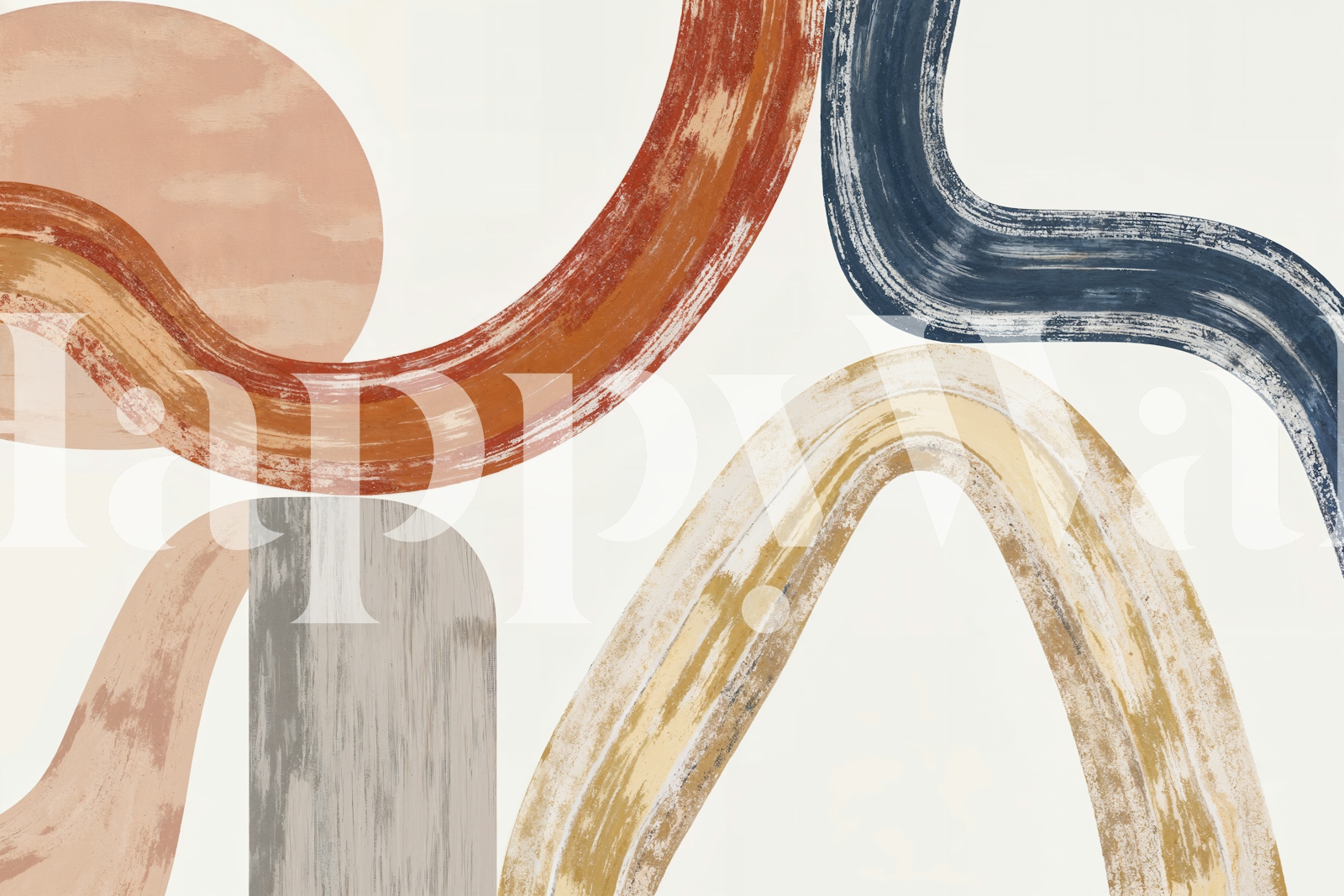 Abstract Earthy Waves Wallpaper - happywall.com