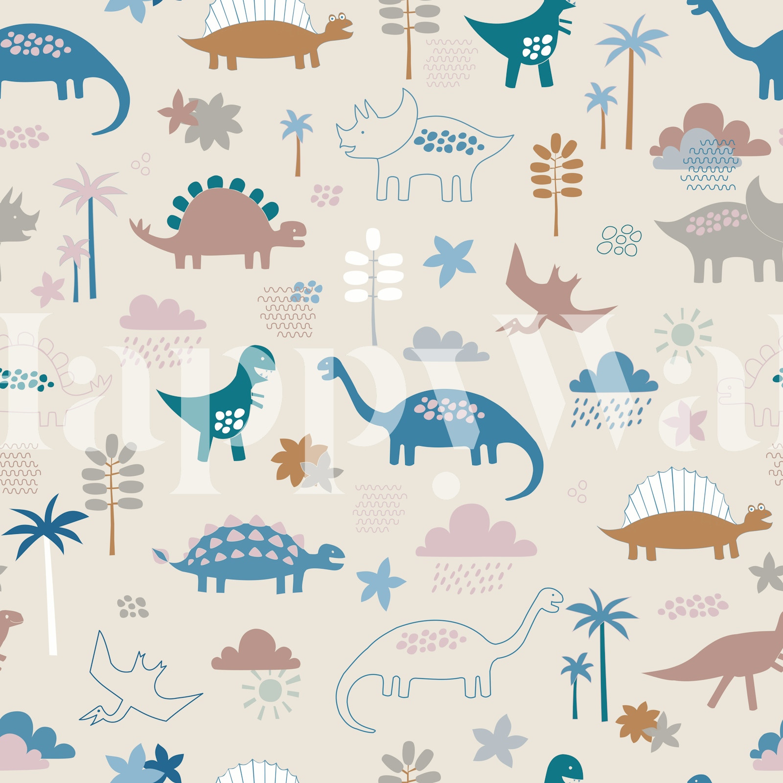 Dinosaur land - mocha mushroom | happywall.com