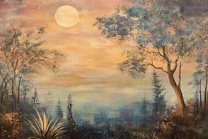Moonlit Landscape Wallpaper