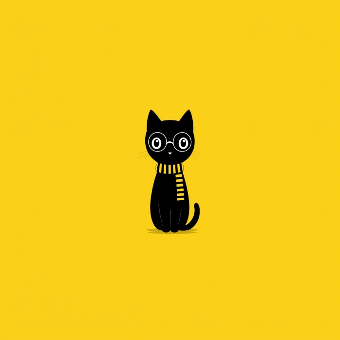 Minimalist Cat Design Wallpaper - Happywall