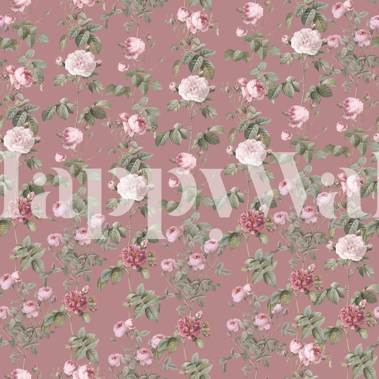 Dusky Pink Floral Wallpaper for Bedroom