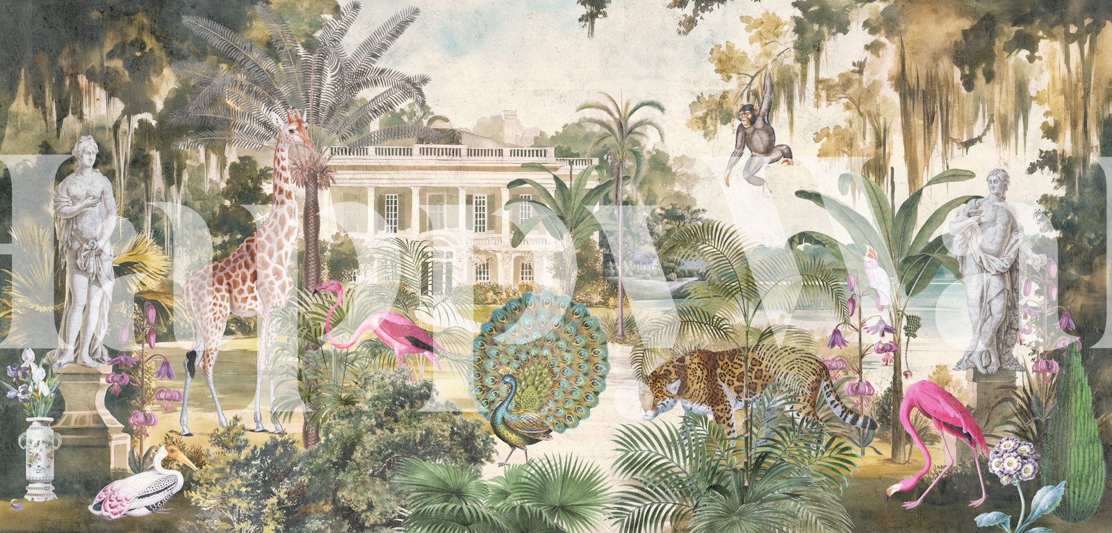 Dreamy Exotic Garden Bright - Happywall.com