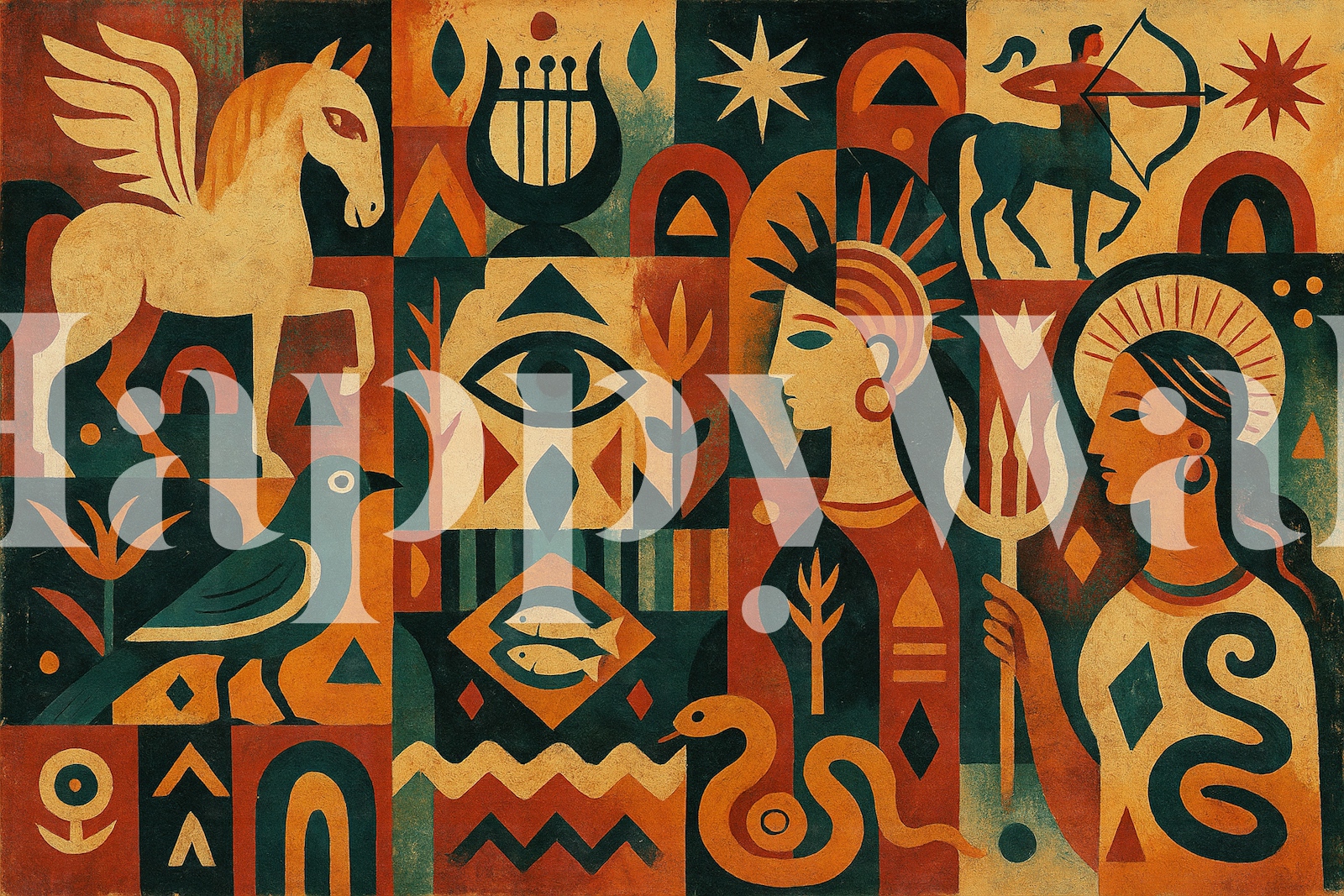 Symbols of Myth and Cosmos Wallpaper