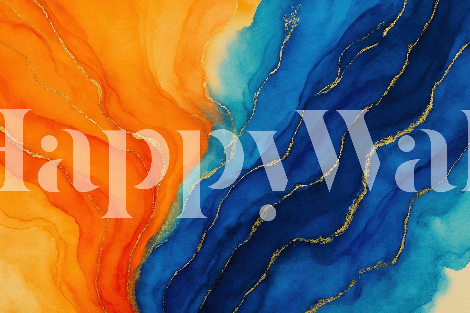 Tangerine Blue Abstract Wallpaper