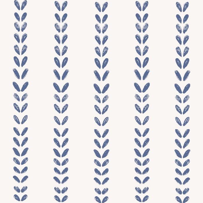 Steel Blue Leaf Vertical Stripes Wallpaper
