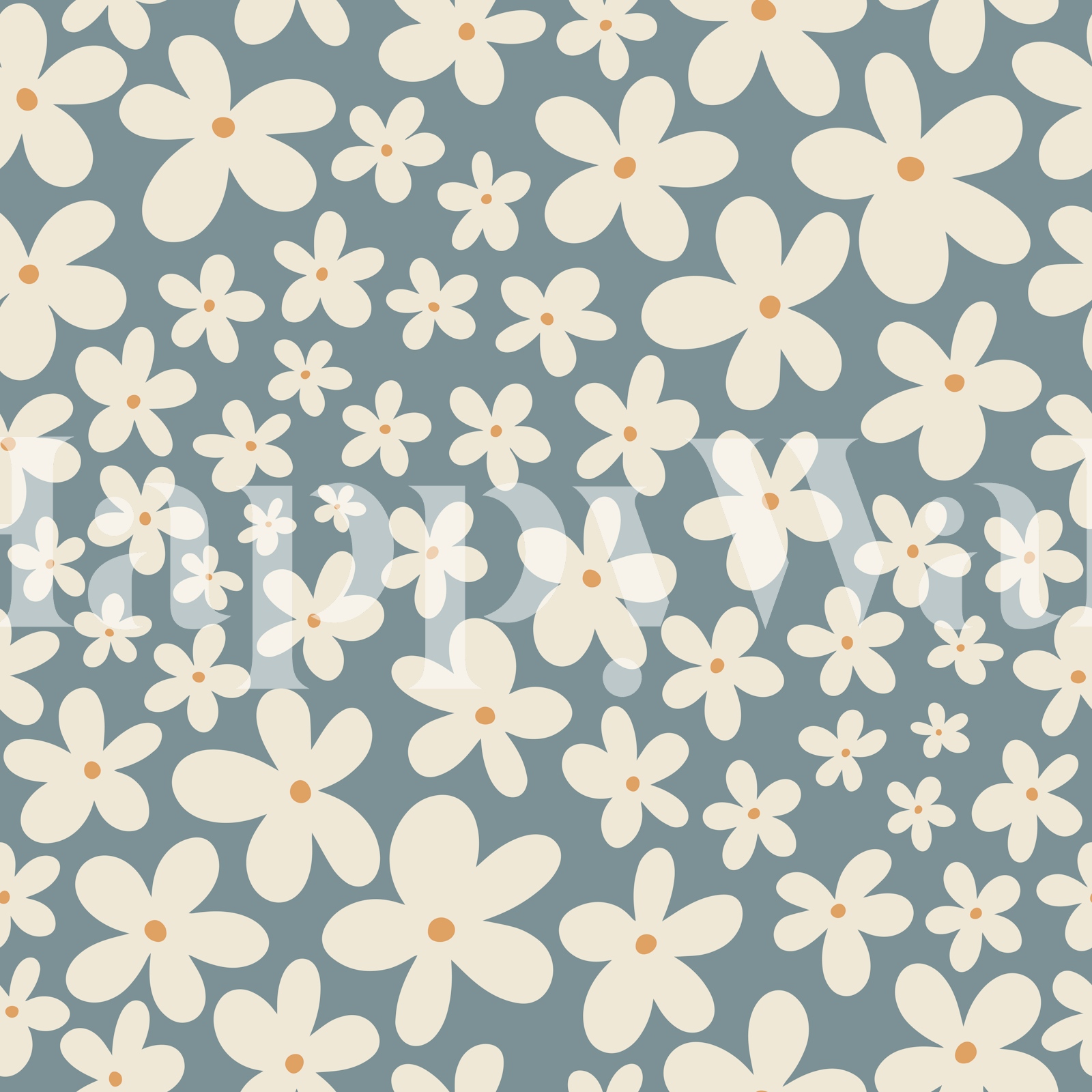 Scandi Happy Retro Daisies Wallpaper