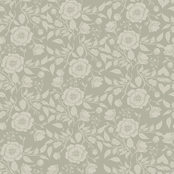 Sage Floral Wallpaper with Elegant Botanical Design