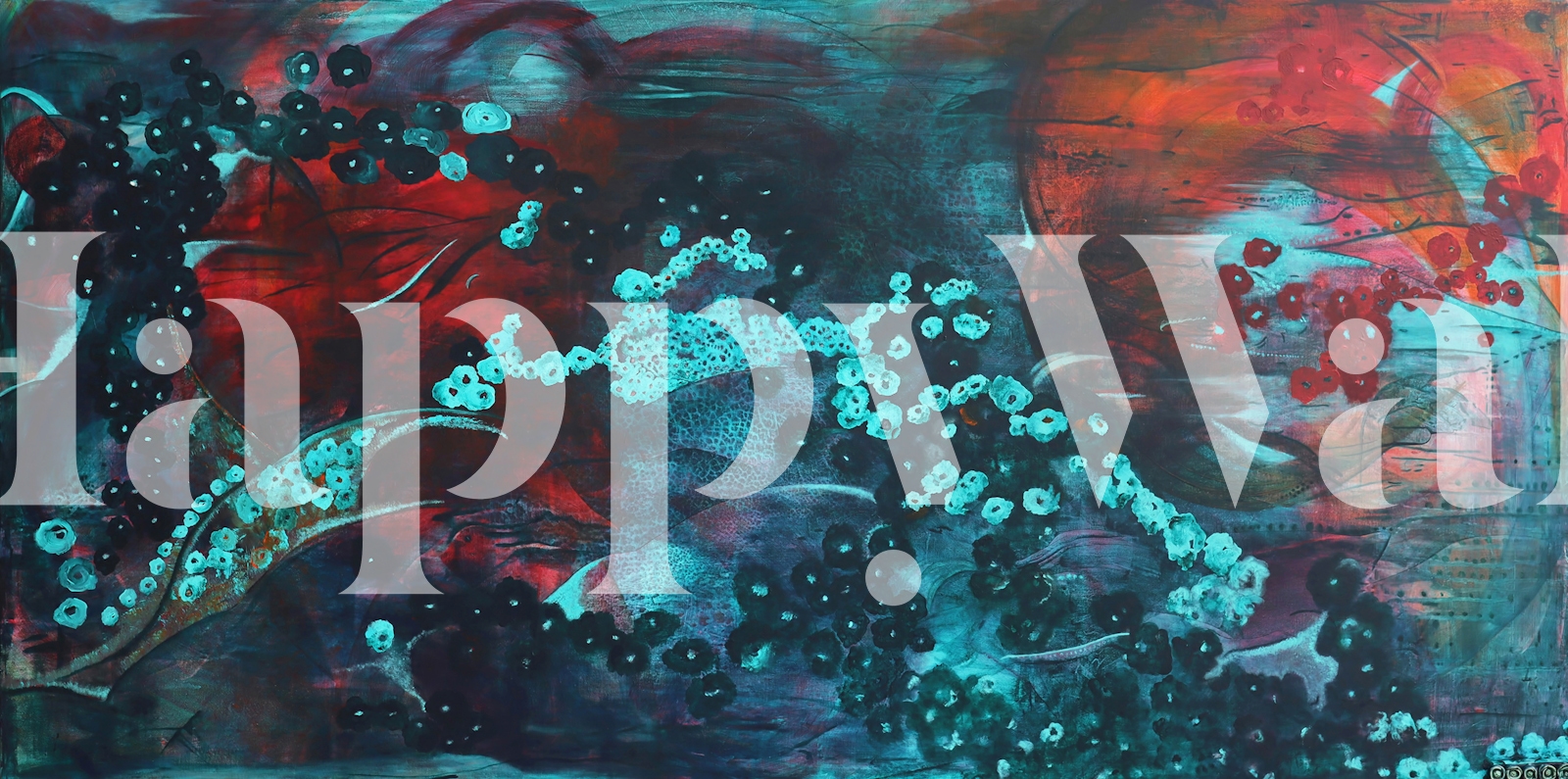 Abstract Floral Waves Wallpaper | Happywall.com