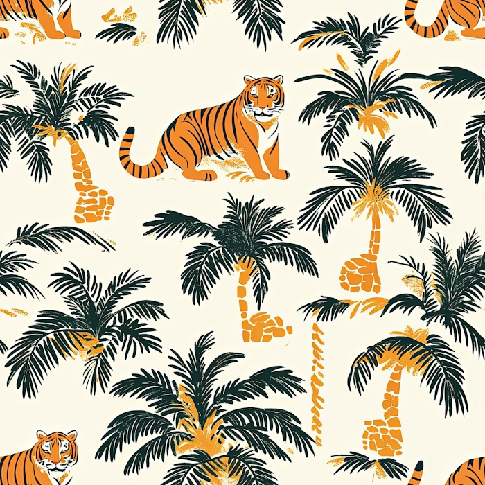 Tiger Palm Tropical Wallpaper Design
