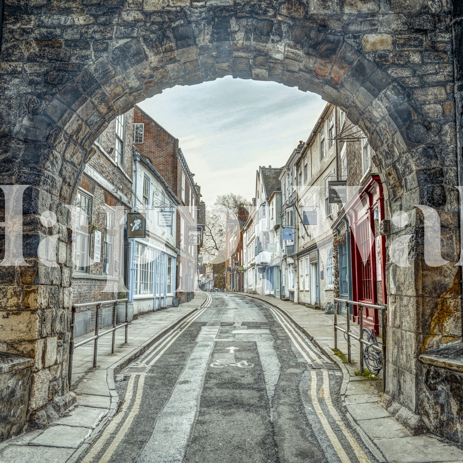 Historic Stone Archway Street Wallpaper