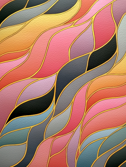 Color Fusion Waves Wallpaper | happywall.com