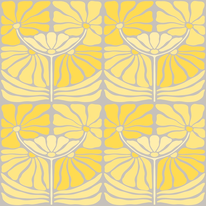 Vintage Yellow Florals Wallpaper - Happywall