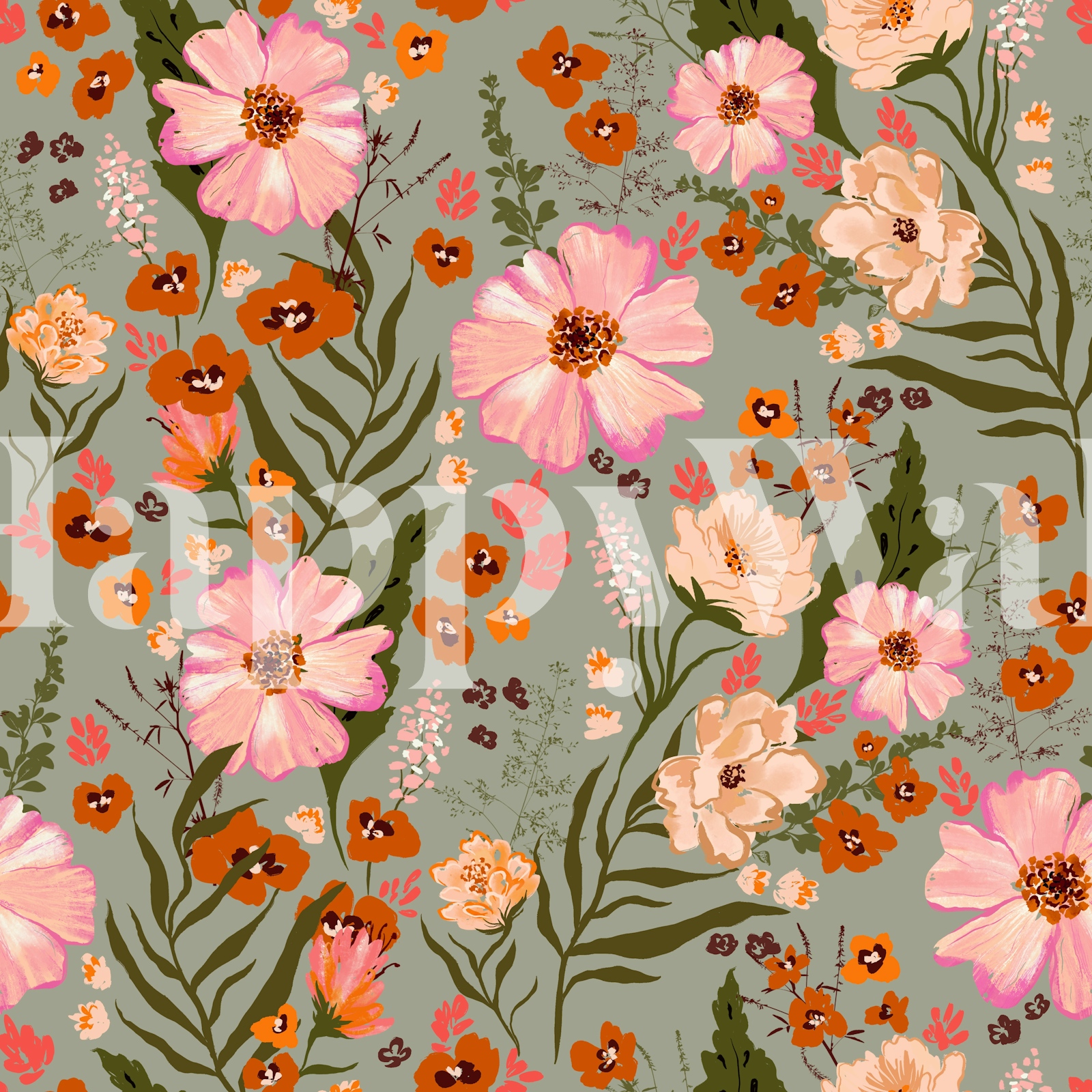 Rustic Wildflower Garden Wallpaper - Happywall