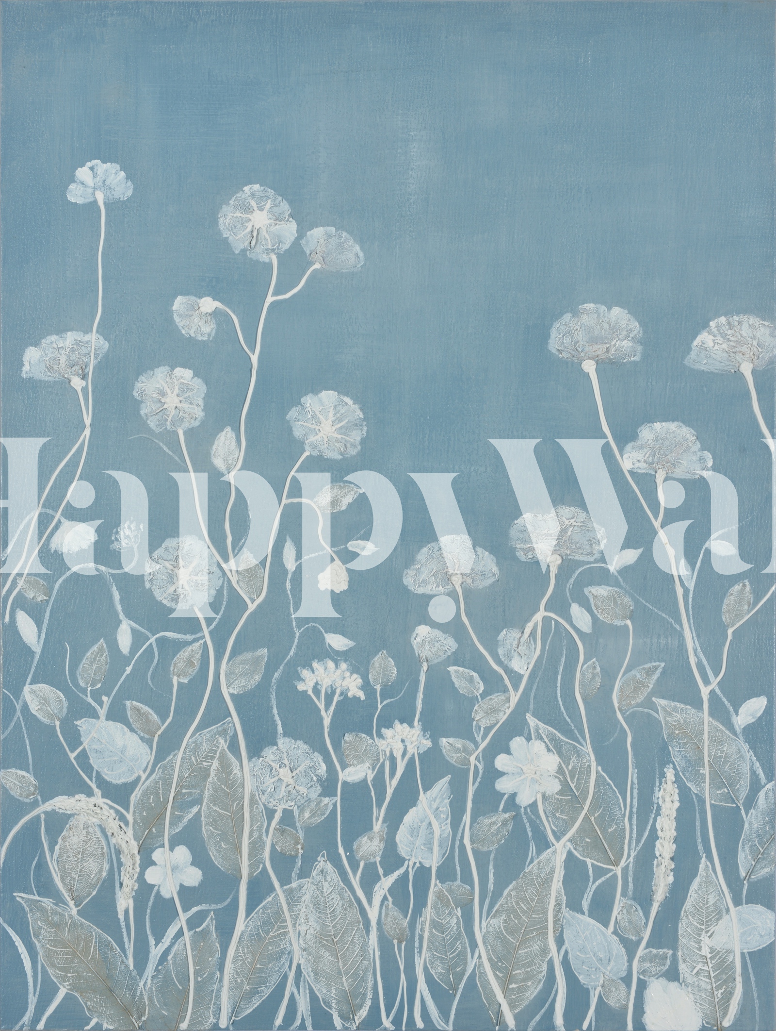Soft Blue Floral Decor Wallpaper - happywall.com