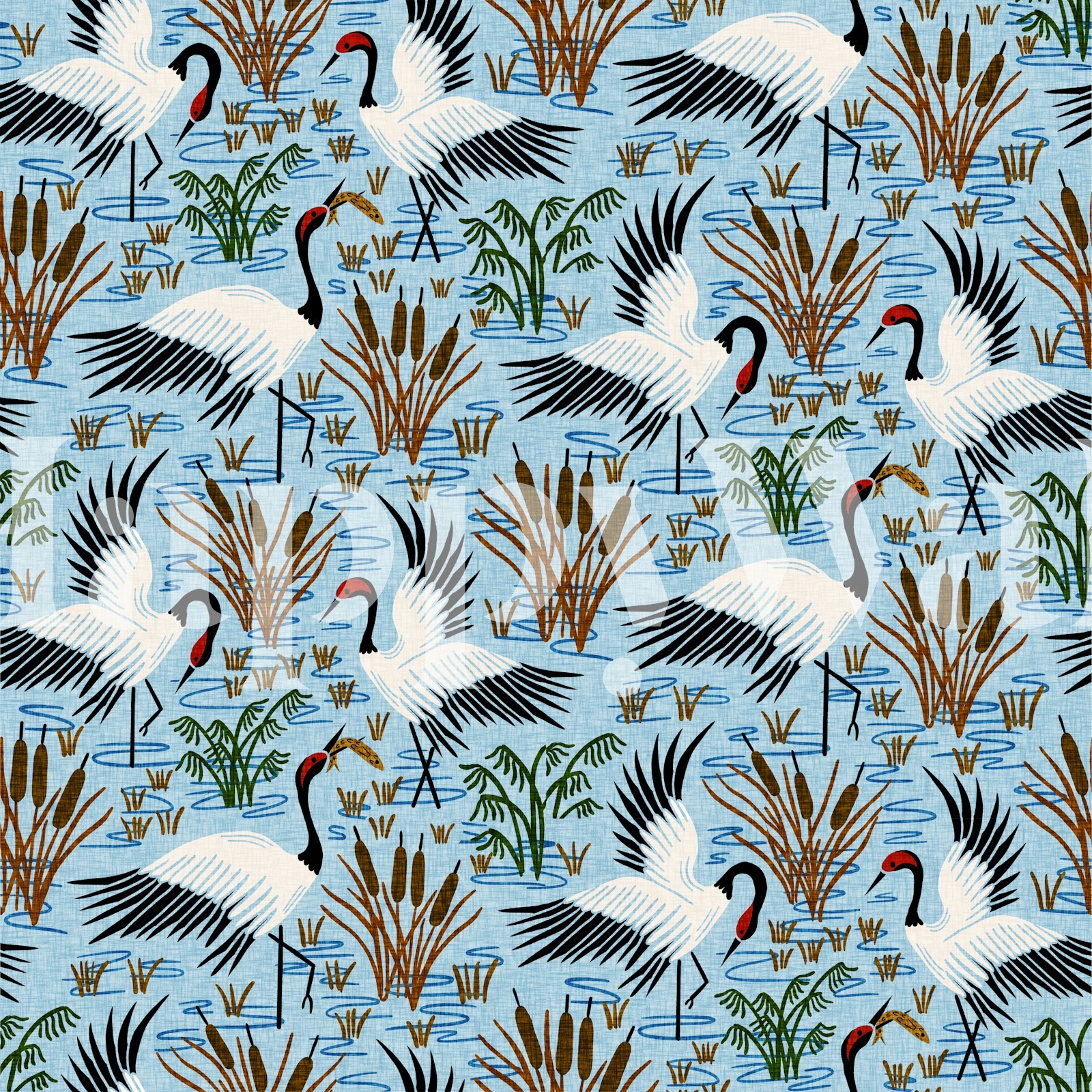 Gone Fishing - Cranes in Wetlands Wallpaper