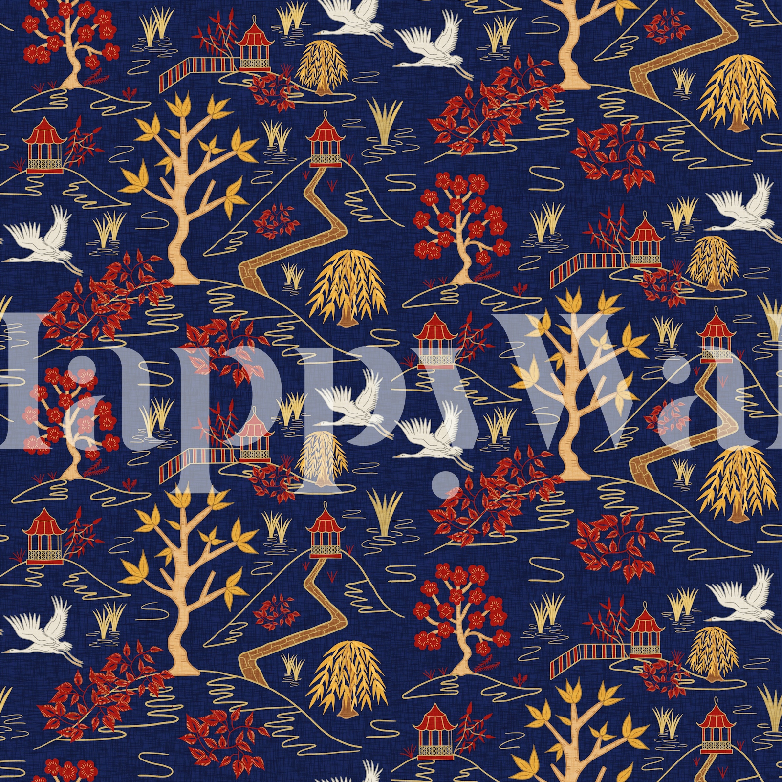 Tea House Idyll - Imari L Wallpaper