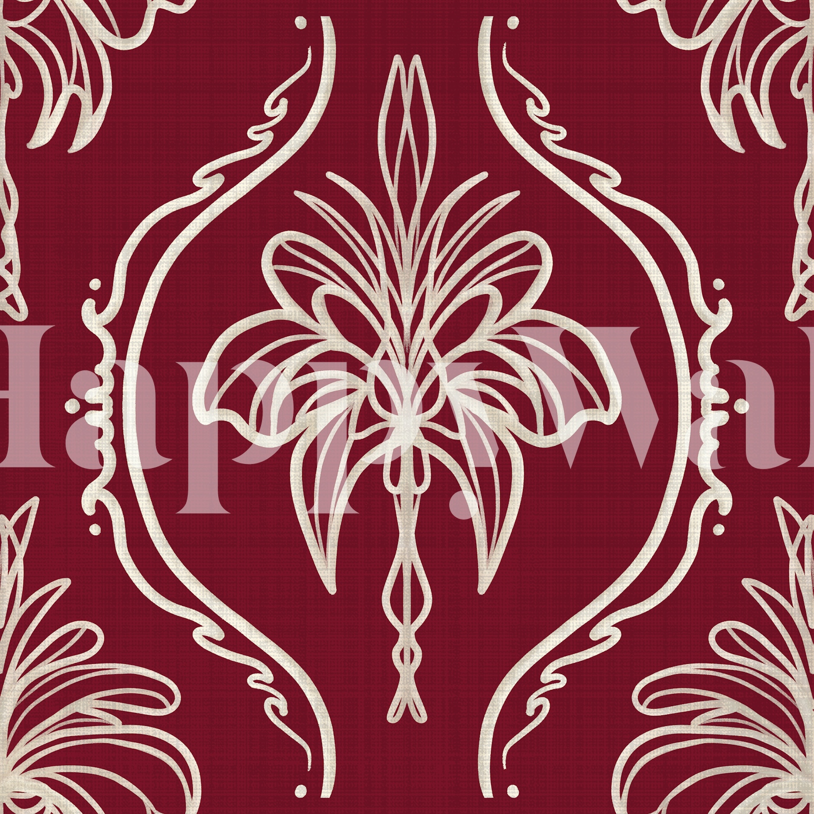 Revival Damask Bold Cherry Wallpaper
