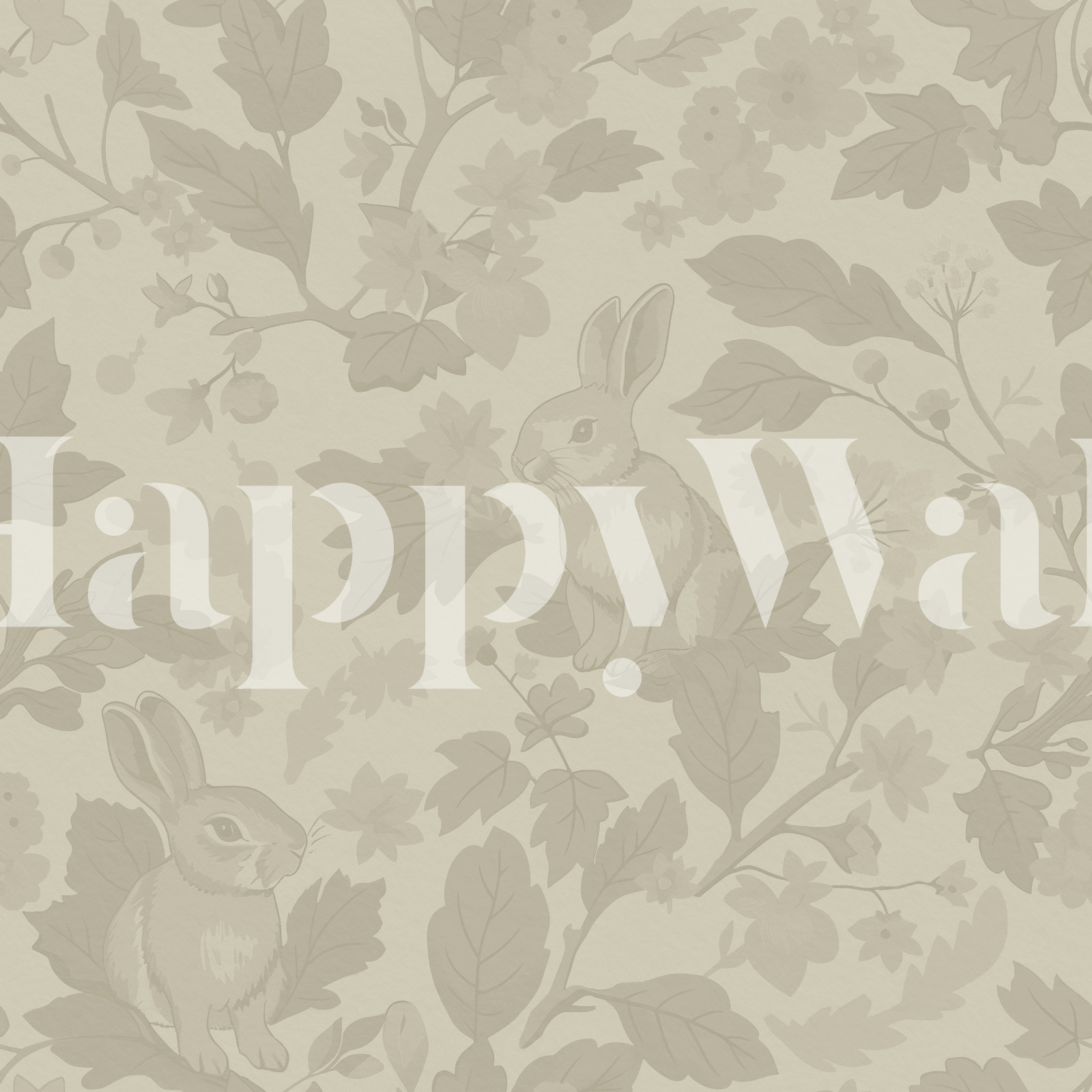 Woodland Garden – Solid Beige Wallpaper | happywall.com
