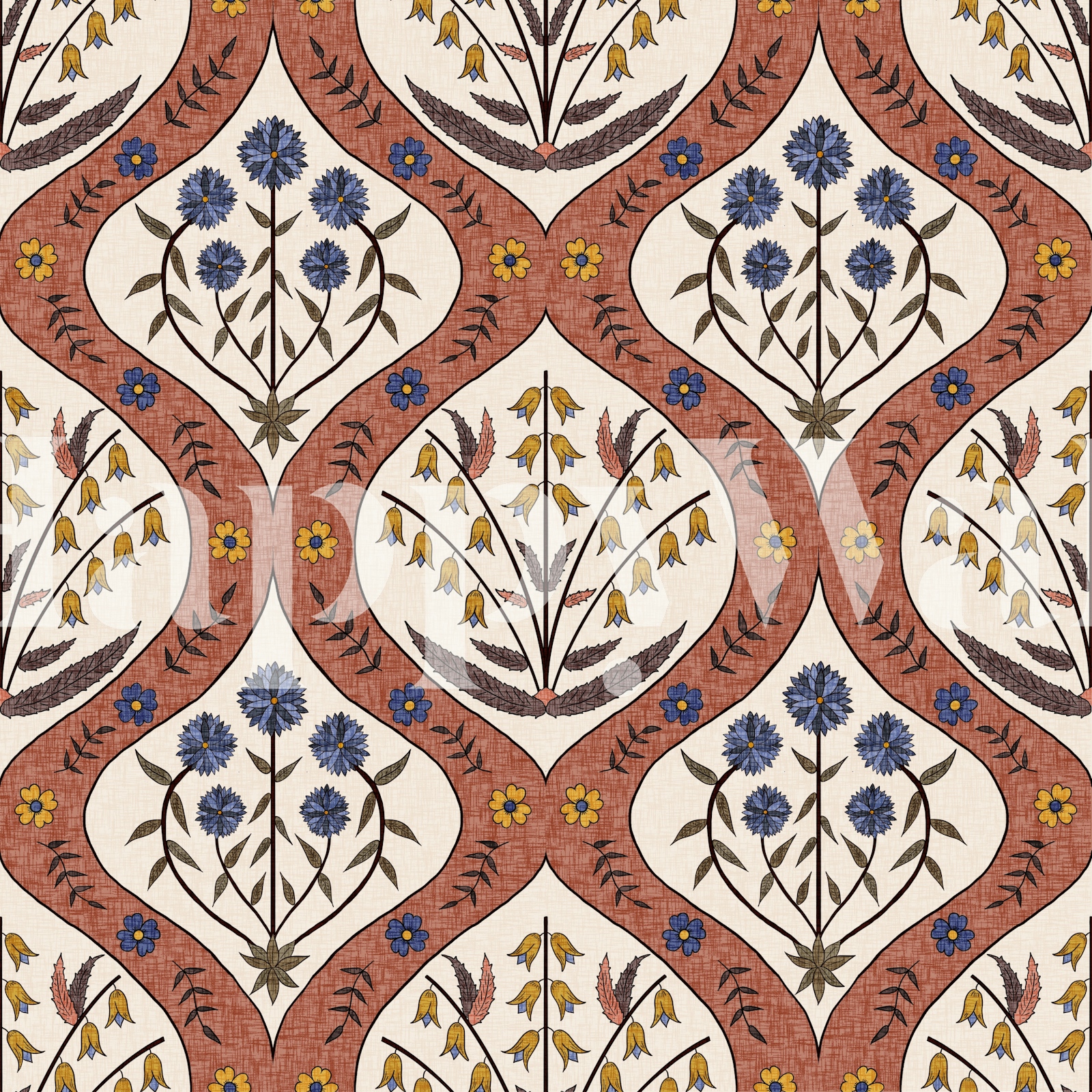 Arabesque - Terra Cotta Wallpaper | happywall.com