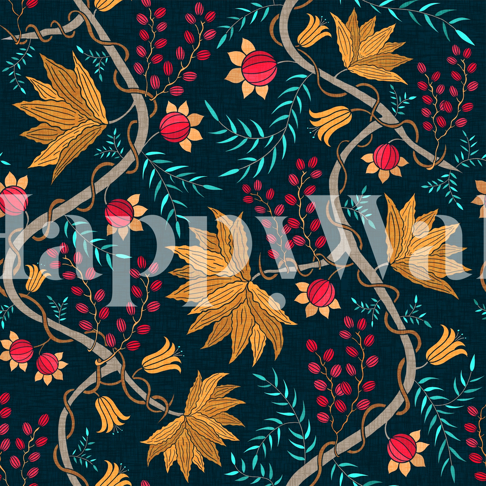 Fruits and Vines Wallpaper | happywall.com