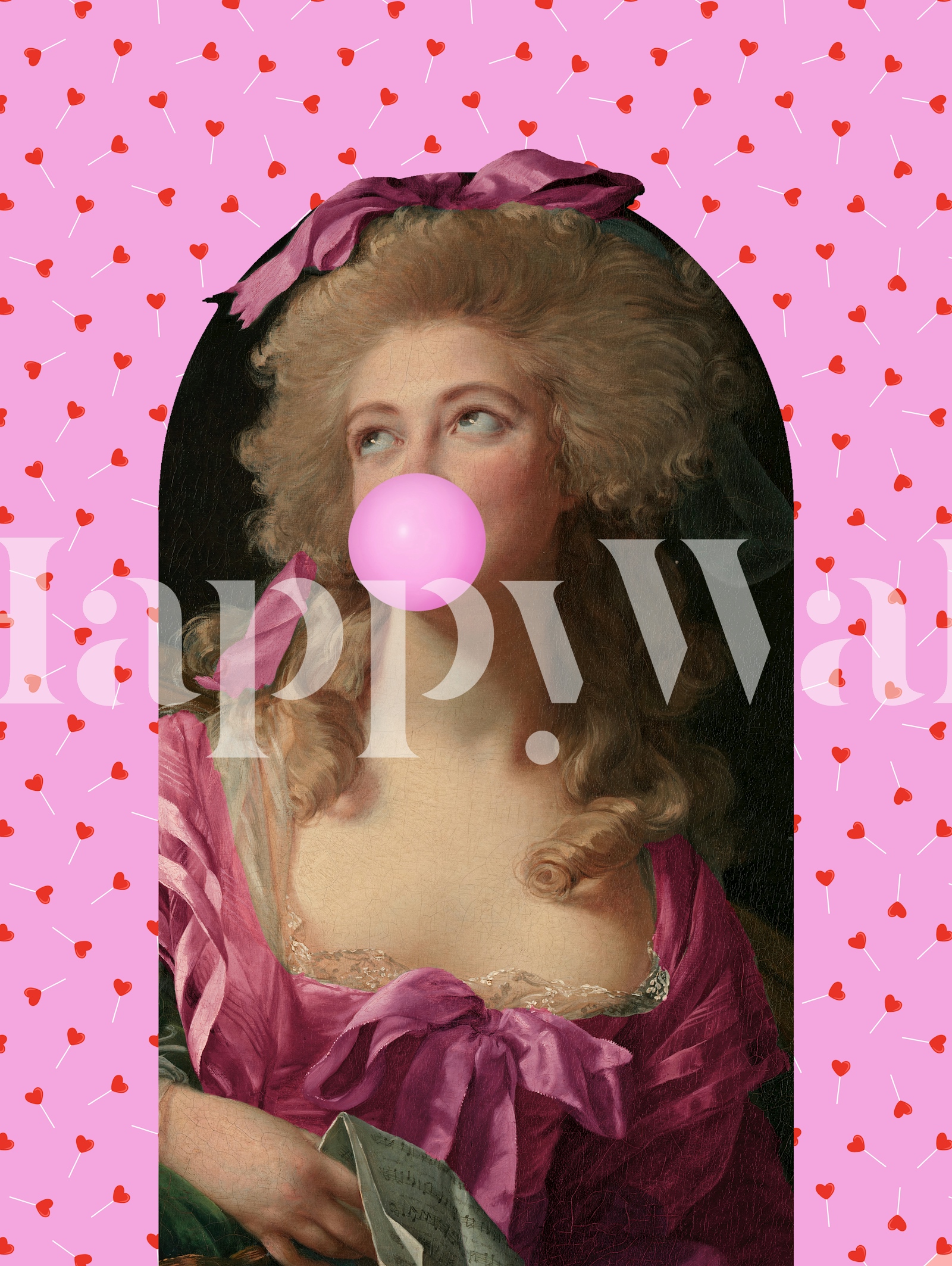 Vintage Pink Portrait Wallpaper