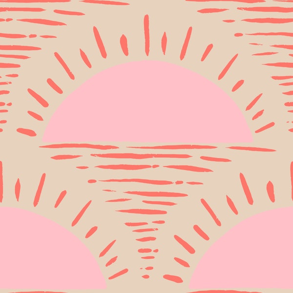 Rising Sun In Pink And Red Wallpaper