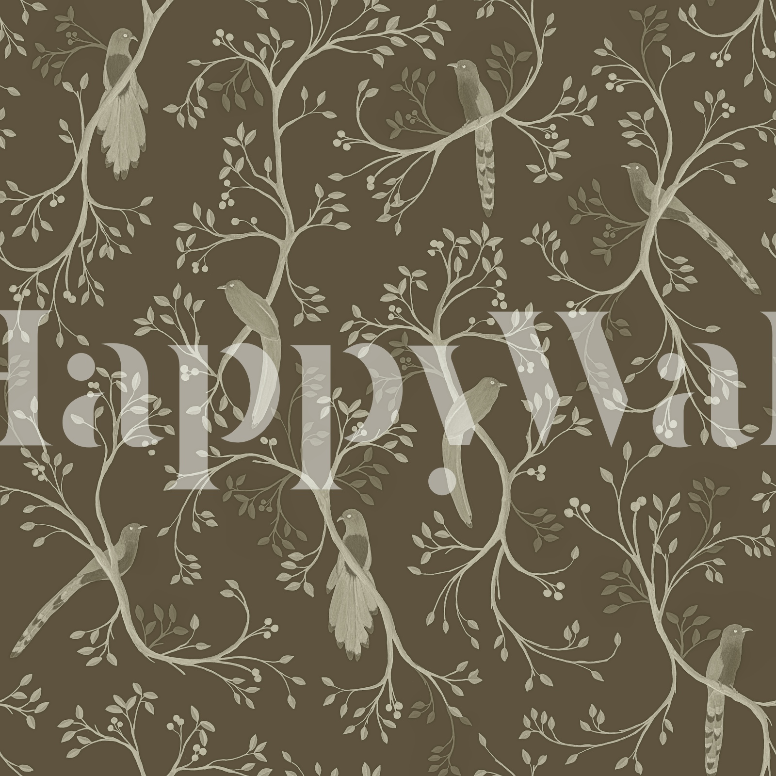 Mocca Bird Branches Wallpaper