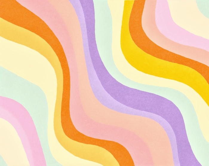 Pastel Retro Waves Wallpaper for Bedroom