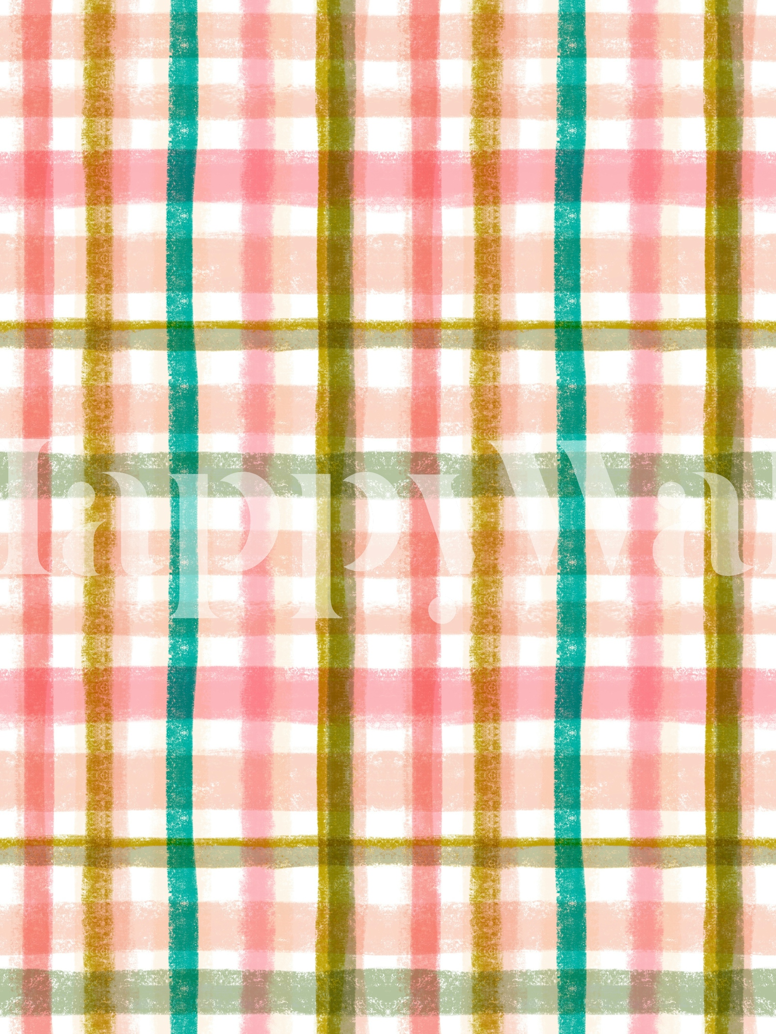 Happy Handdrawn Gingham Wallpaper