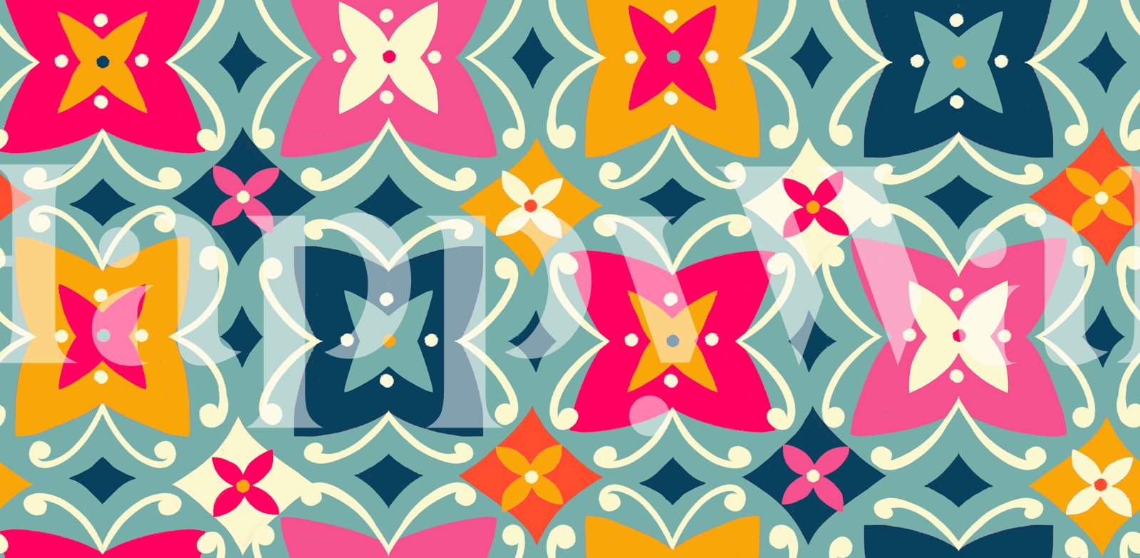 Folk Art Geometric Flourishes Wallpaper