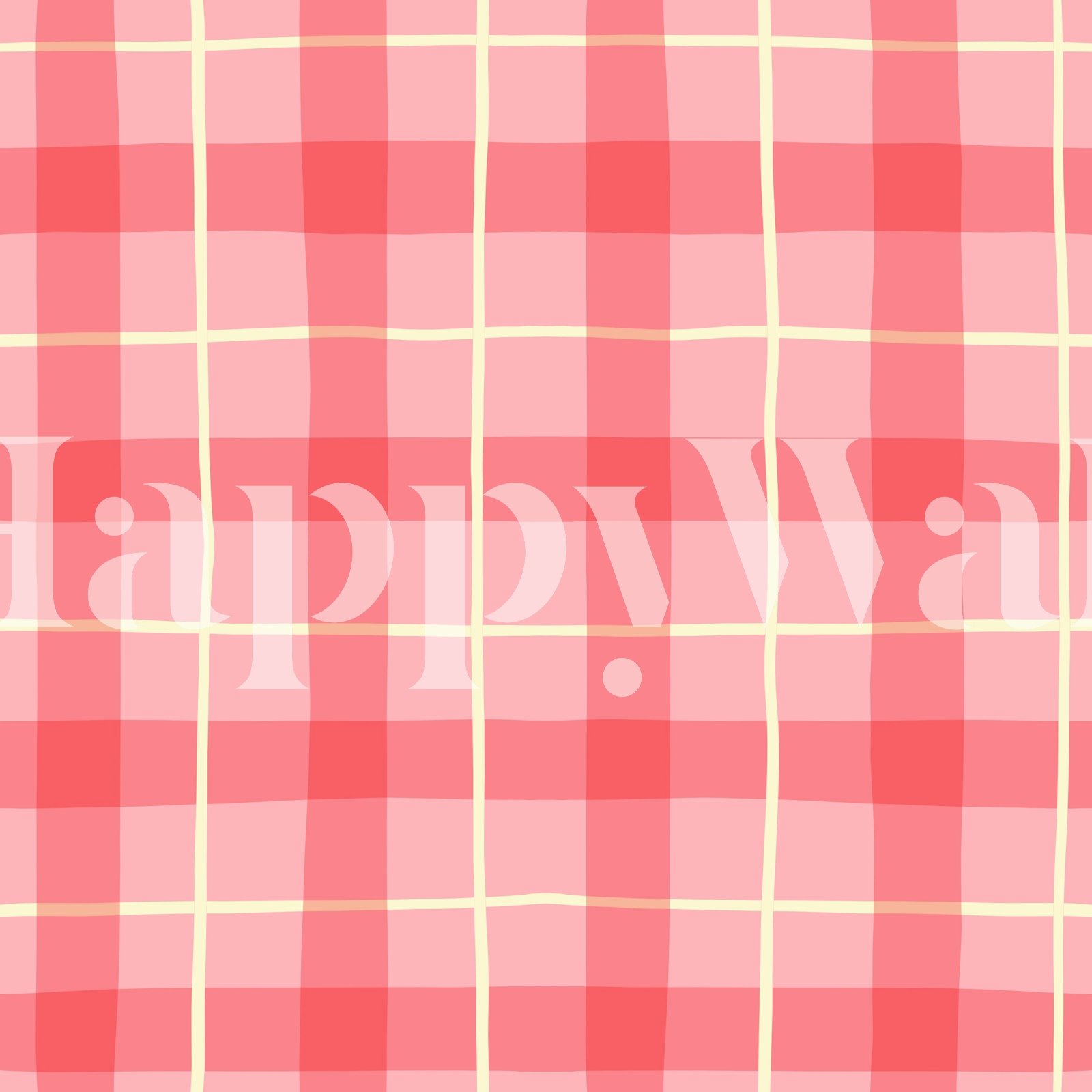 Pink Gingham Handdrawn Plaid Wallpaper