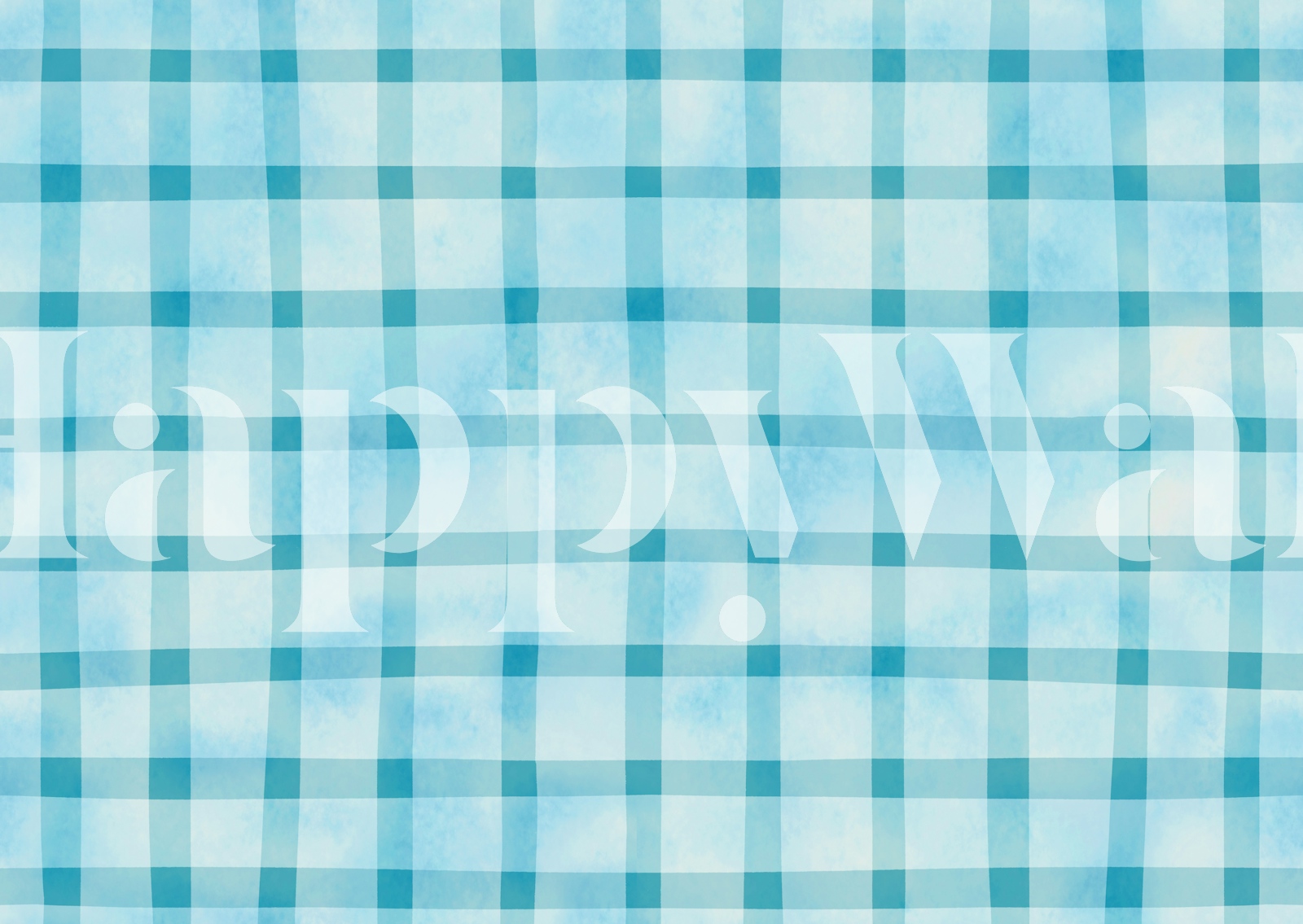 French Country Plaid Blue Wallpaper