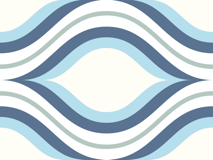 Blue Ogee Wave Wallpaper | Happywall.com