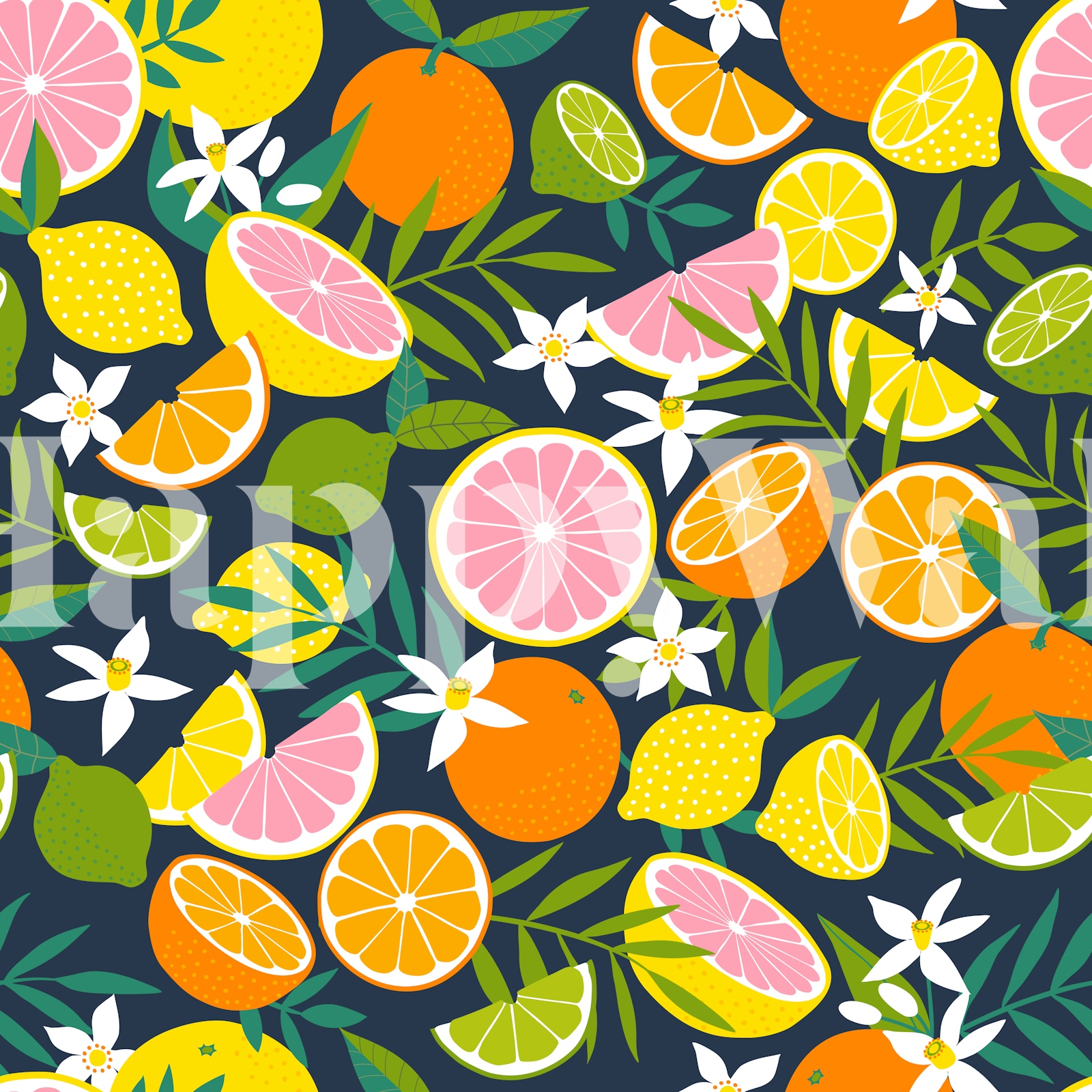 Tropical Citrus Fruits Wallpaper - Happywall.com