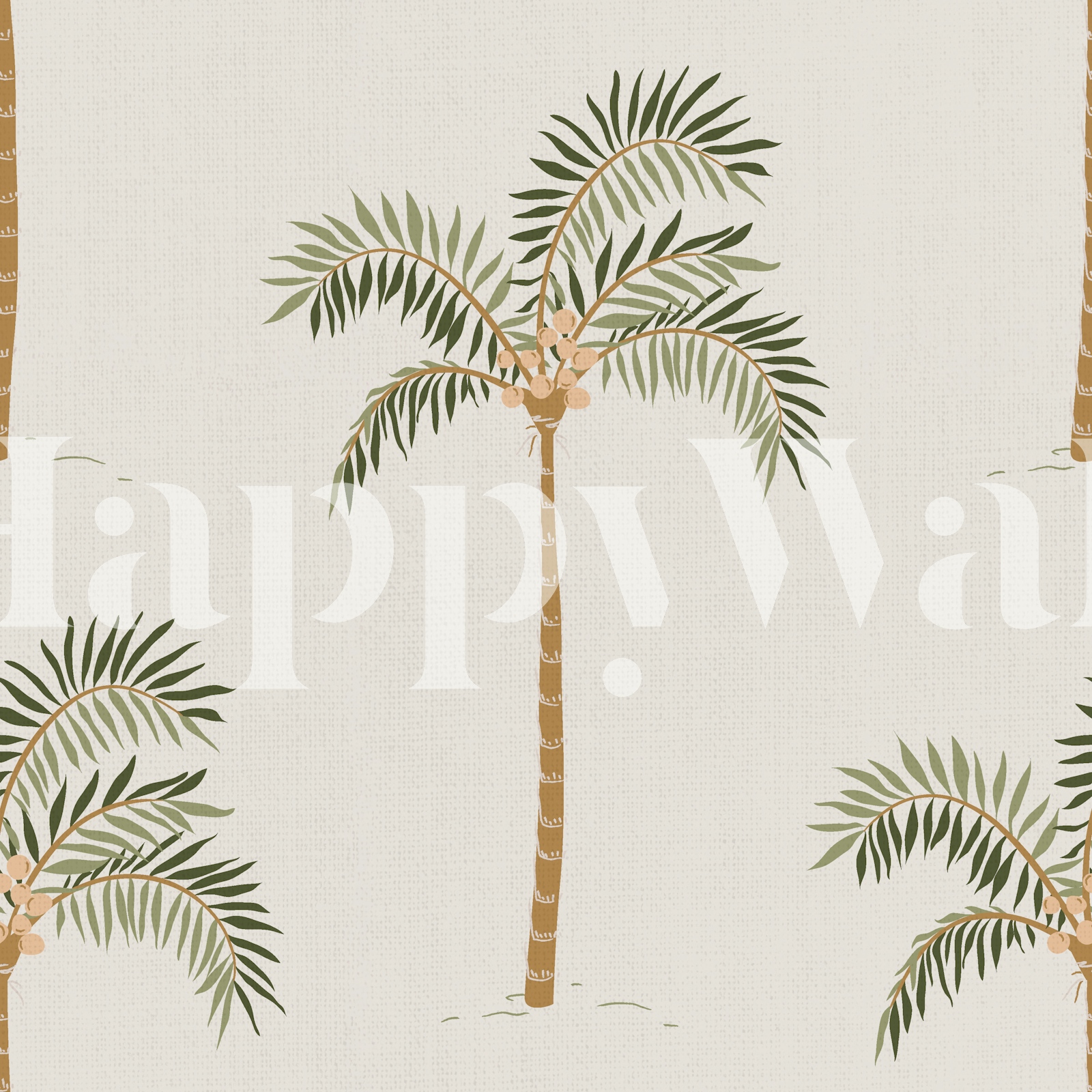 Tropical Retro Boho Palm Tree Wallpaper