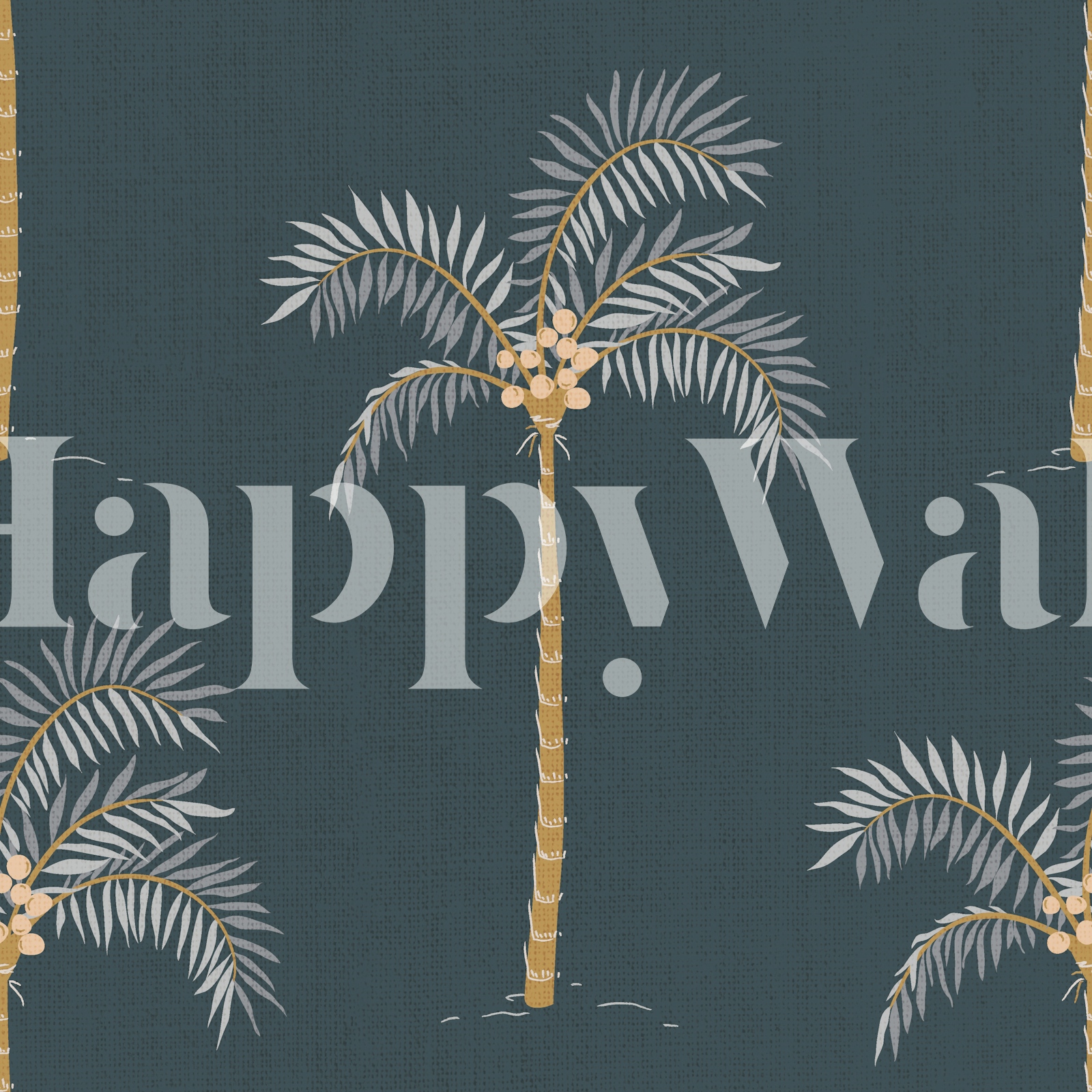 Tropical Retro Boho Palm Tree Wallpaper