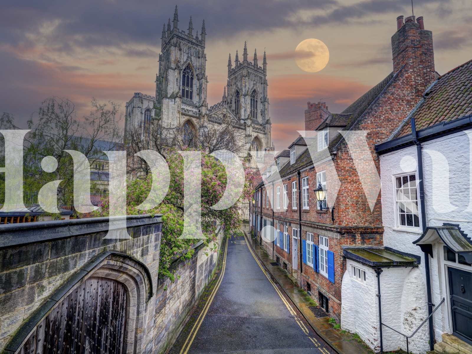 Yorkshire Cathedral Street View Wallpaper