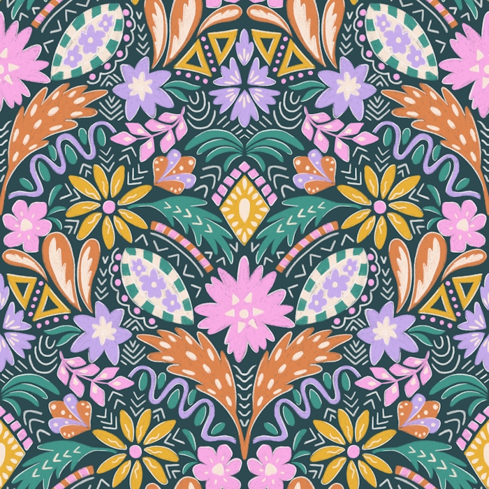 Colorful Floral Boho Wallpaper