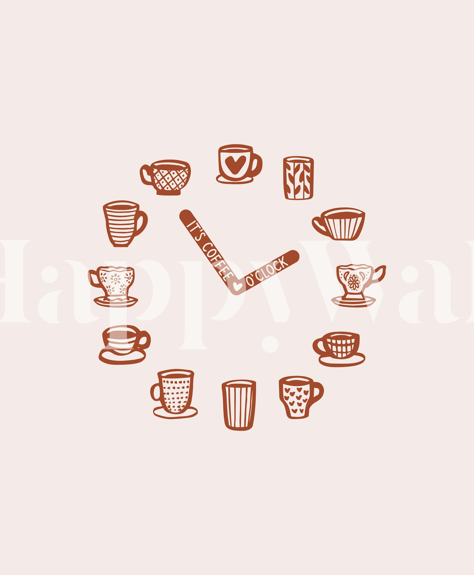 Coffee Themed Wallpaper with Cups Design