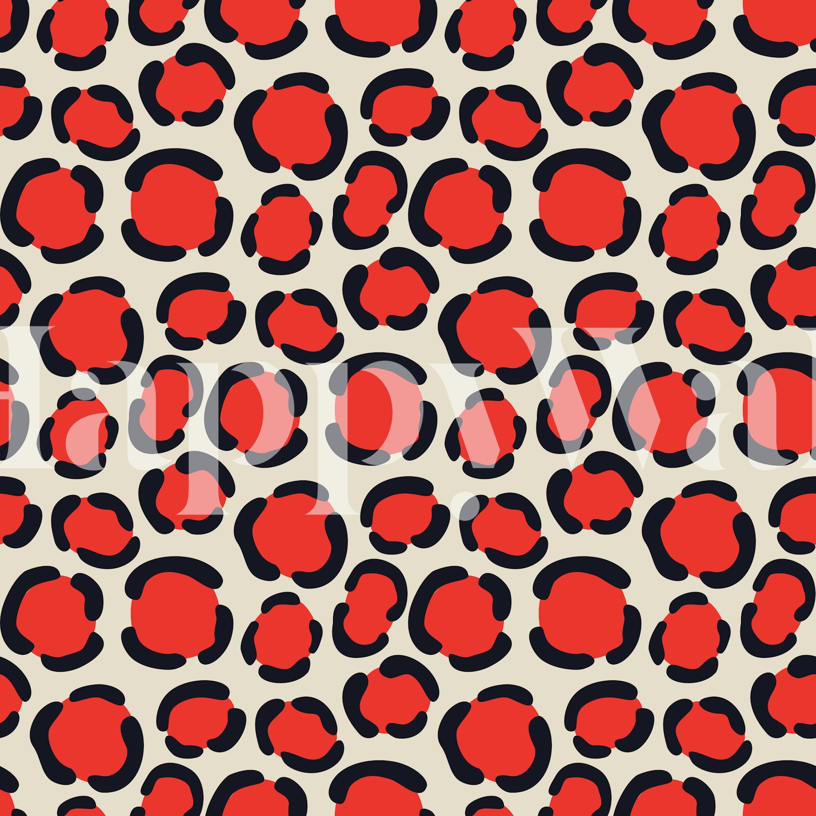 Bold Leopard Cheetah Spots Red Wallpaper