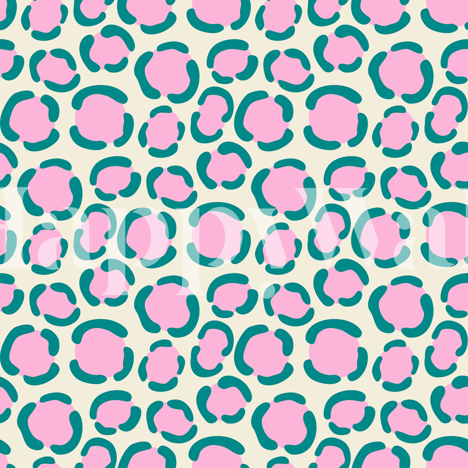 Bold Leopard - Cheetah Spots Pink Green Wallpaper