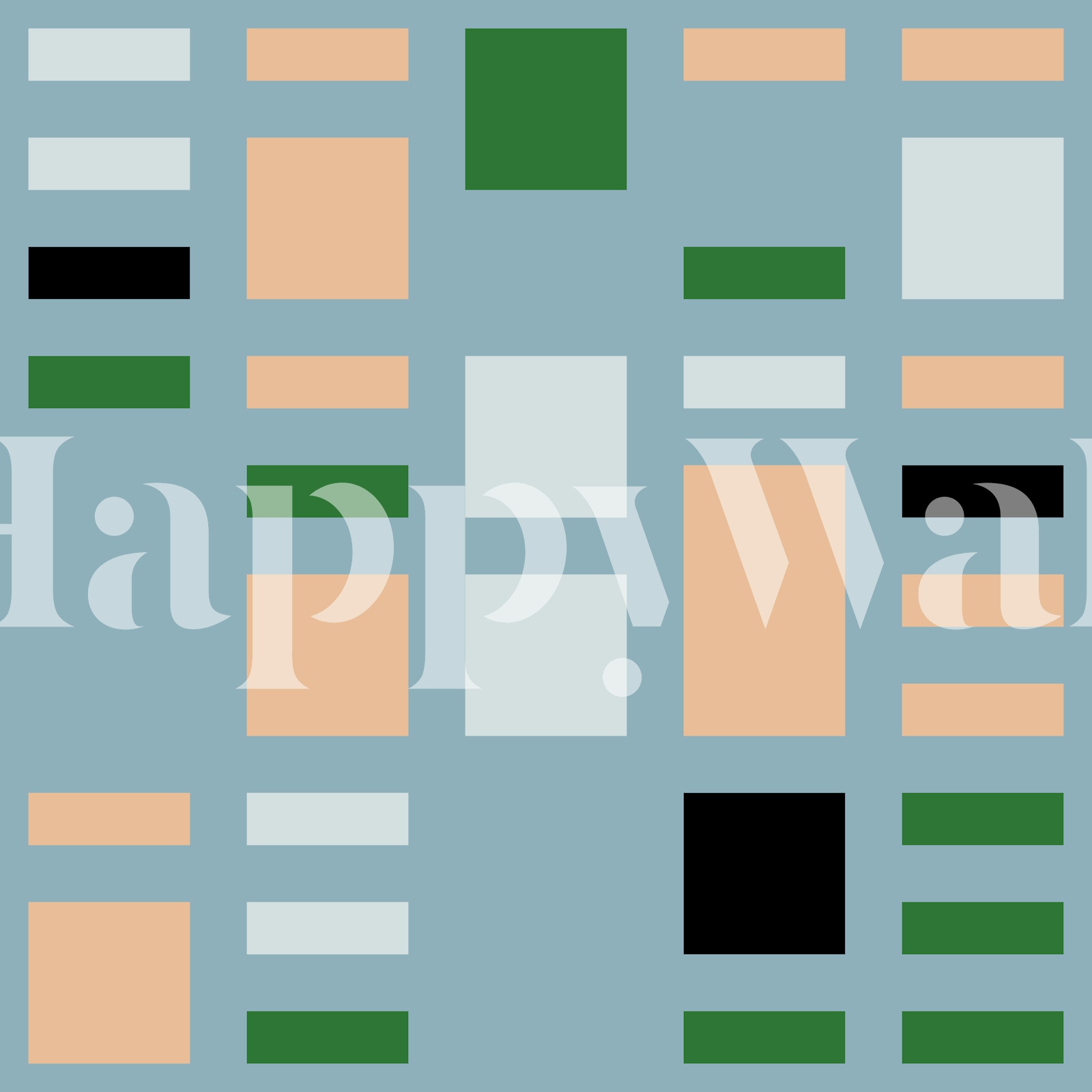 Modernist Cubist Blue Grey Wallpaper - happywall.com