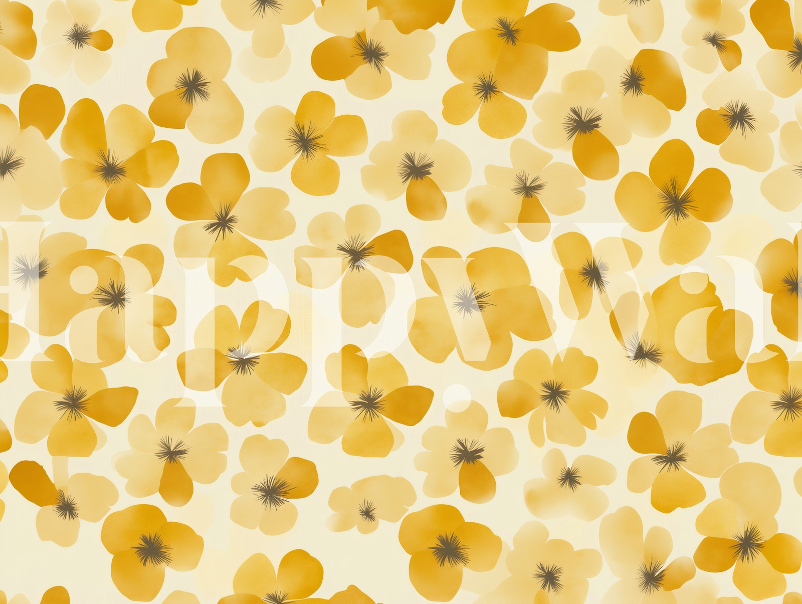 Butter Yellow Floral Wallpaper for Bedrooms