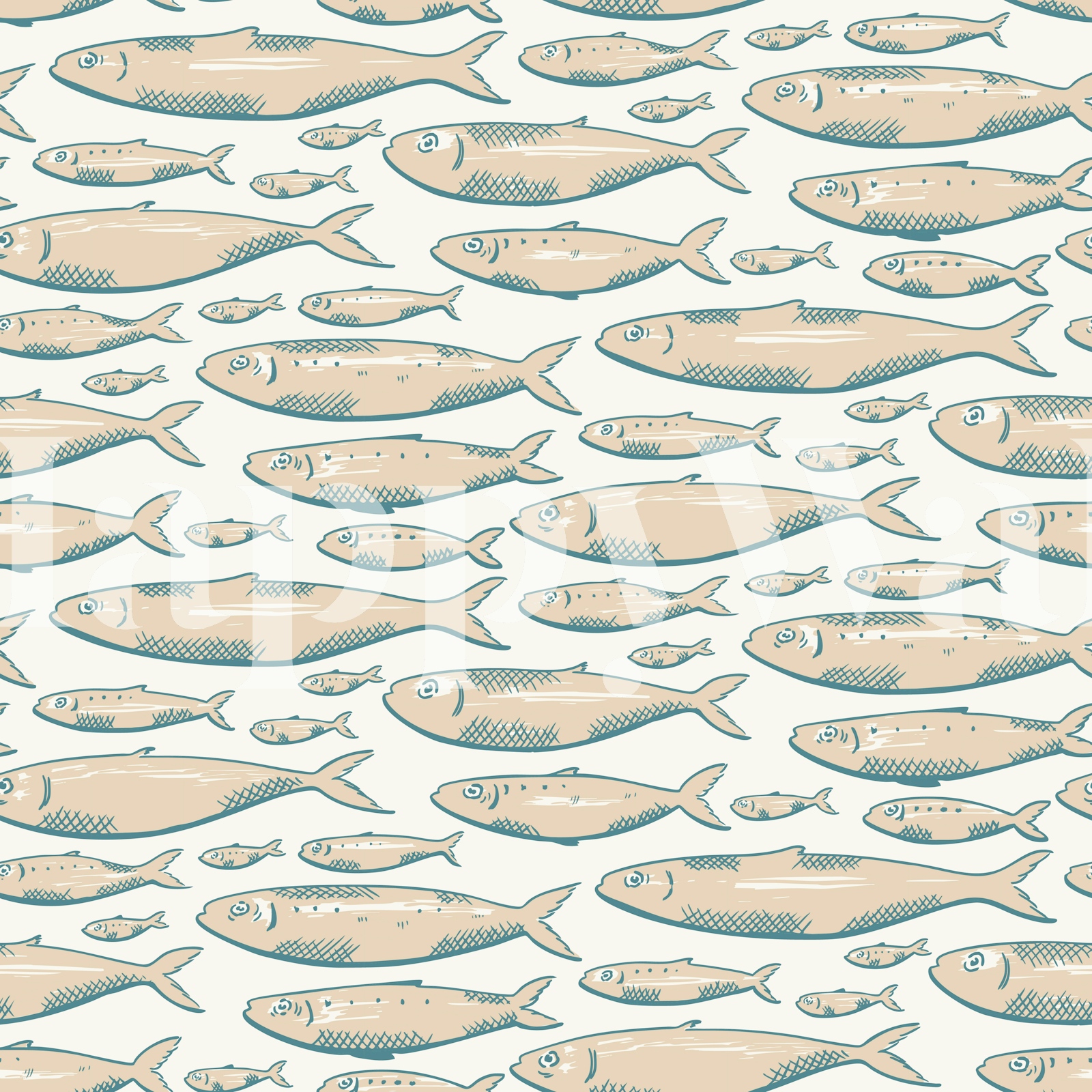 Oceanic Fish Pattern Wallpaper for Nautical Decor